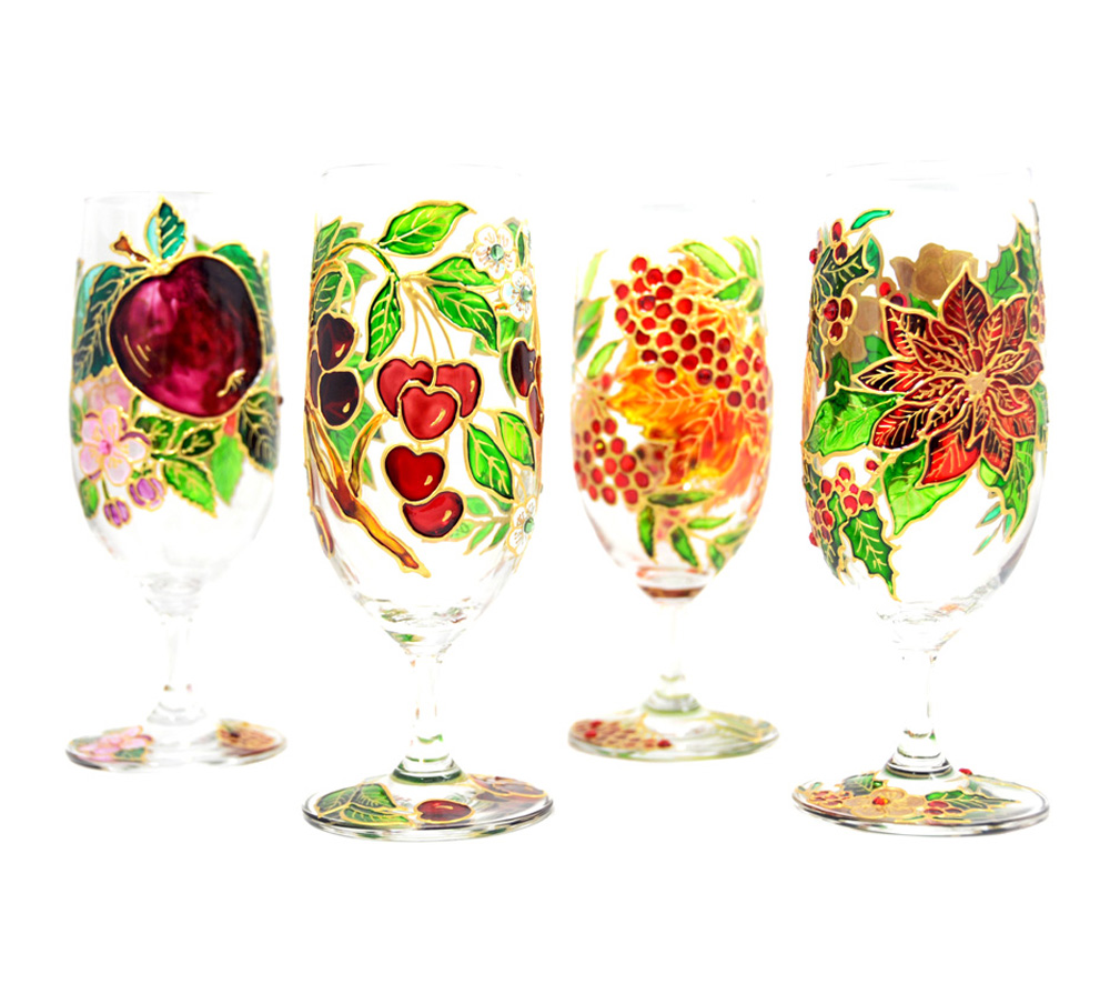 Hand Painted Glass, Summer, Seasonal Collection on Luulla