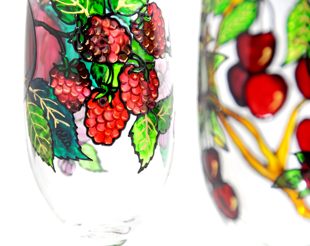 Hand Painted Glass, Summer, Seasonal Collection on Luulla