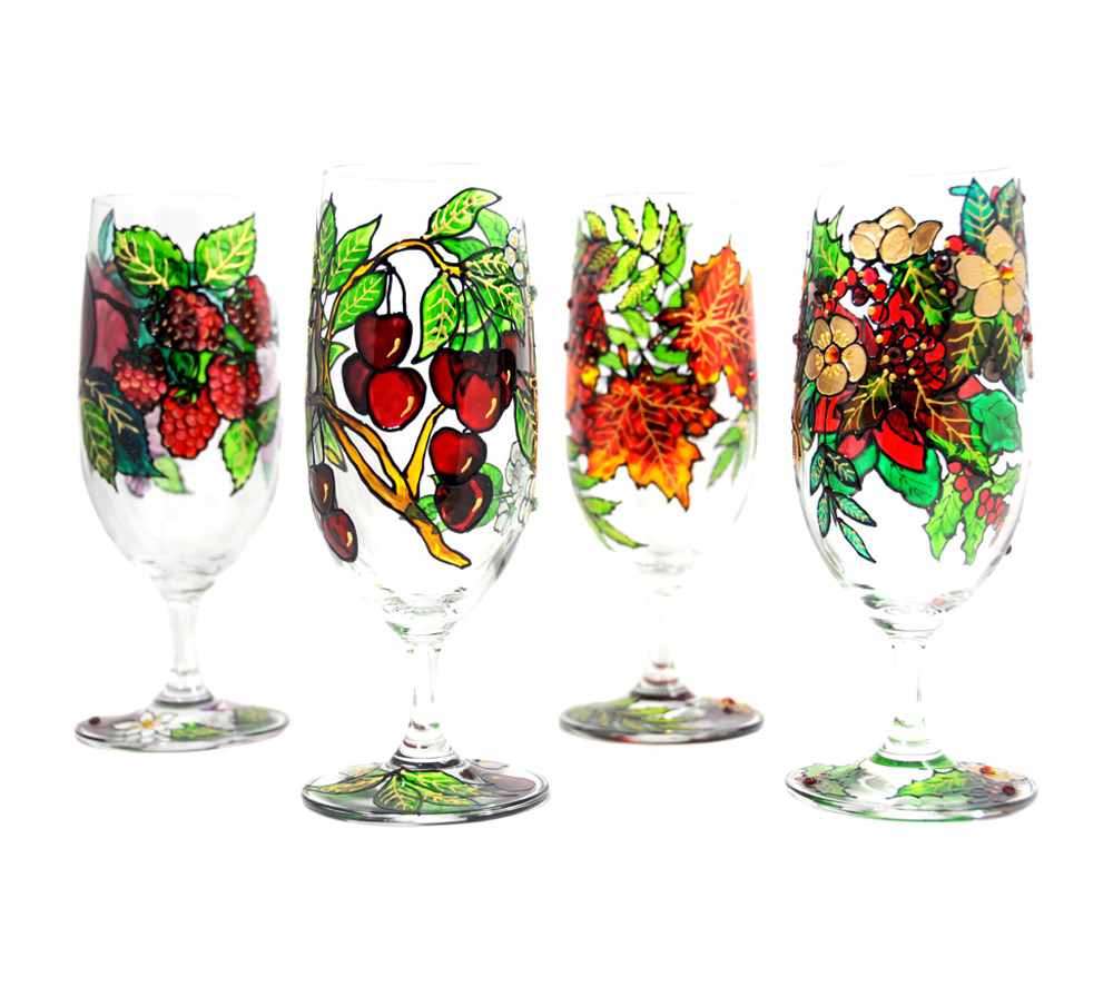 Hand Painted Glass, Summer, Seasonal Collection on Luulla
